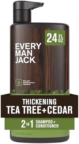 Every Man Jack 2-in-1 Tea Tree + Cedar Shampoo + Conditioner - Thicken ...