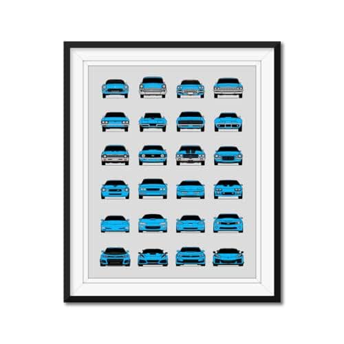 Amazon.com: Custom Car Posters History of Chevy Evolution Print Wall ...