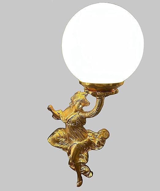 PRIYA LIGHT Glass Globe Shade Wall Sconce, Round LED Wall Lamp,Wall ...