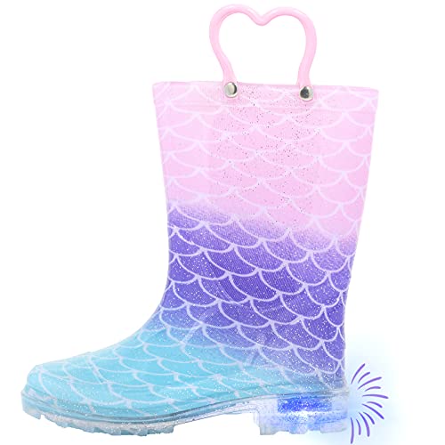 Buy Kids Light Up Rain Boots by Landchief, Boys Girls Glitter ...