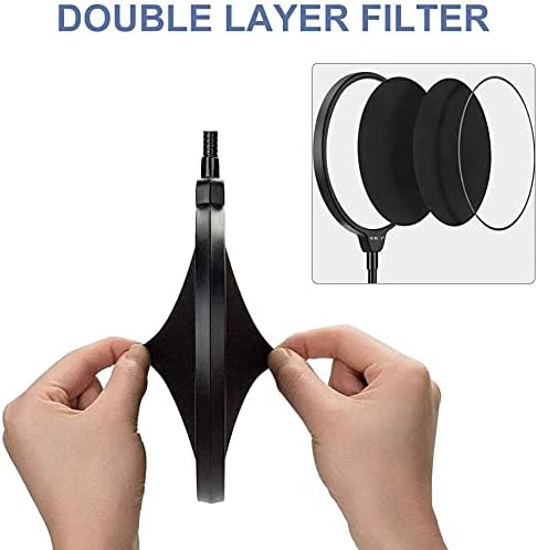 PIQIUQIU Pop Protection, Pop Filter for Microphone, with 360° Flexible ...