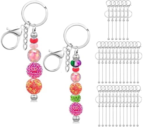 Amazon.com: SUNNYCLUE 1 Box 20Pcs Beaded Key Chain Bars DIY Beaded ...