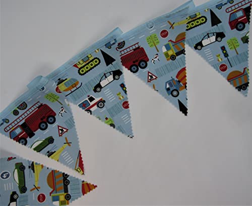 Vehicle/Transport bunting, boys bedroom bunting, police car, fire ...