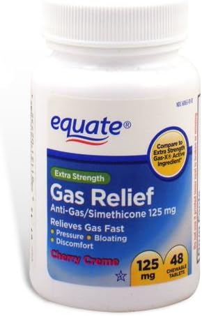Equate - Gas Relief, Extra Strength, Simethicone 125 mg, 48 Chewable ...