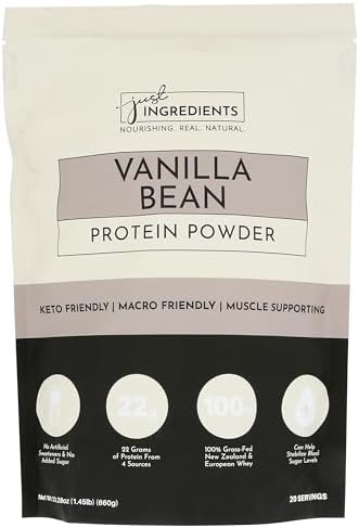 Amazon.com: JUST INGREDIENTS Clean Protein Powder – Grass-Fed Whey ...
