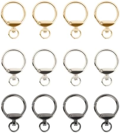 Amazon.com: 12pcs Round Spring Snap Hooks Swivel Ring Carabiner Clips ...