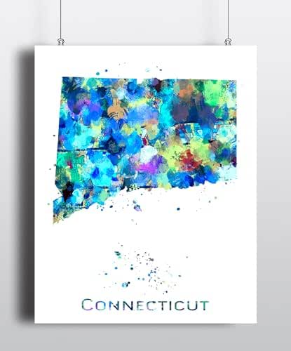 Amazon.com: Connecticut Map Poster, Wall Decor, Wall Art (UNFRAMED ...