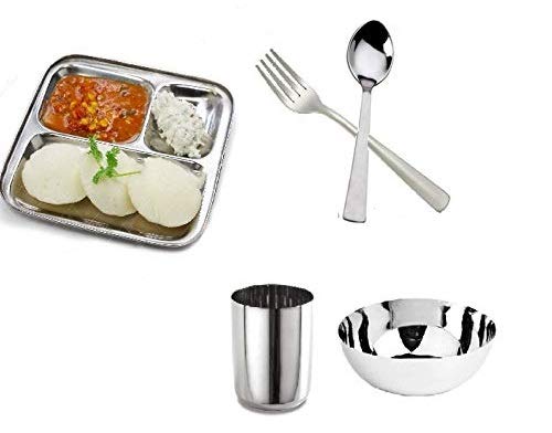 Bartan Star Stainless Steel Dinner Set of 5 Pieces : Amazon.in: Home ...