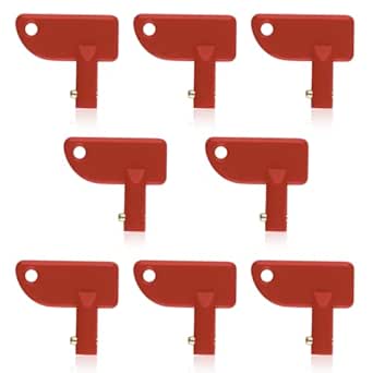 Amazon.com: 8 Pack Battery Disconnect Key Ø14mm，Spare Mini Red Key for ...