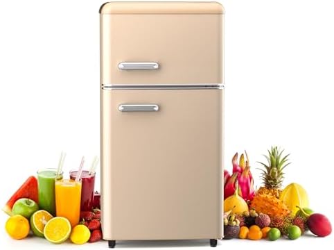 Amazon.com: Maine Retro Mini Fridge with Freezer, 2-Door Retro Mini ...