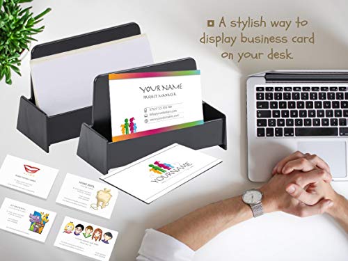Snapklik.com : Business Card Holder Desk, Black Plastic Desk Card ...