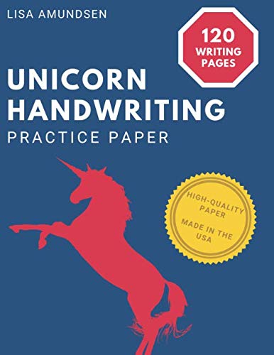 Unicorn Handwriting Practice Paper: Cursive Handwriting Sentences ...
