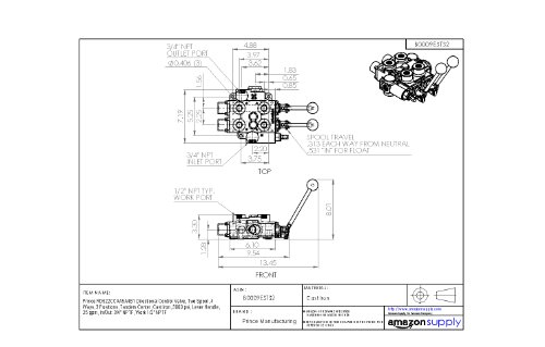 Prince RD522CCAA5A4B1 Directional Control Valve, Two Spool, 4 Ways, 3 ...