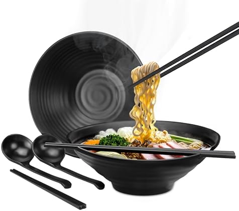 STREAMLINE SUPPLIES Japanese Ramen Bowl Set of 2 - Large Noodle Soup ...