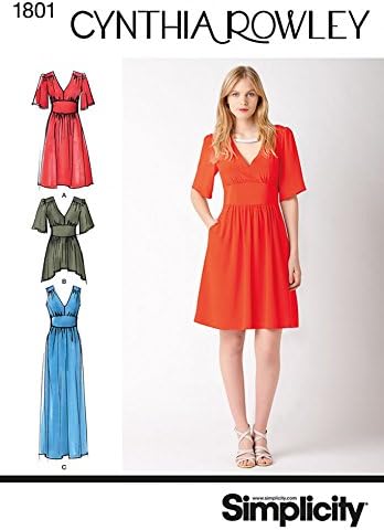 Amazon.com: Simplicity Sewing Pattern 1801 - Misses' Dresses Sizes: R5 ...