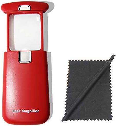 EasY Magnifier Lupa de Bolsillo con Luz LED 3X movil; Lupas pequeña ...