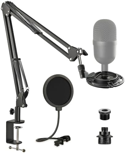 Amazon.com: Seiren Mini Boom Arm Mic Stand with Pop Filter, Adjustable ...