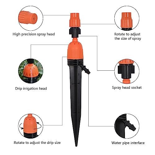 20 Pack Adjustable 360 Degree Irrigation Dripper Drip Emitter for 4/7mm ...