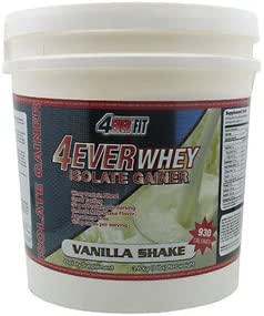 Amazon.com: 4 EVER FIT 4Ever Whey Isolate Gainer Vanilla Shake 8 lbs ...