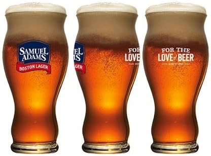 Amazon.com | Samuel Sam Adams Boston Lager Sensory Pint Beer Glass 22oz ...