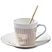 Amazon.com | Hansyelect Coffee Cup and Saucer Set 10oz Mirror Cup ...