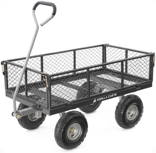 VEVOR Steel Garden Cart, Heavy Duty 500 lbs Capacity, with Removable ...