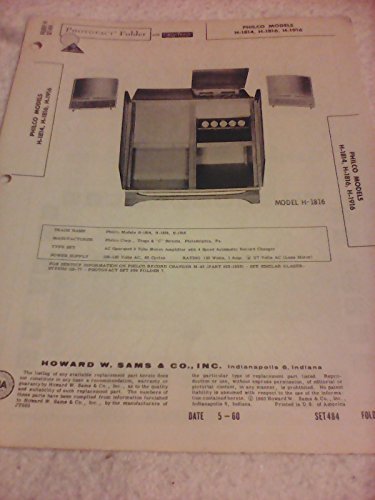 Philco Models H-1814, H-1816, H1916 PHOTOFACT set 484 folder 14: HOWARD ...