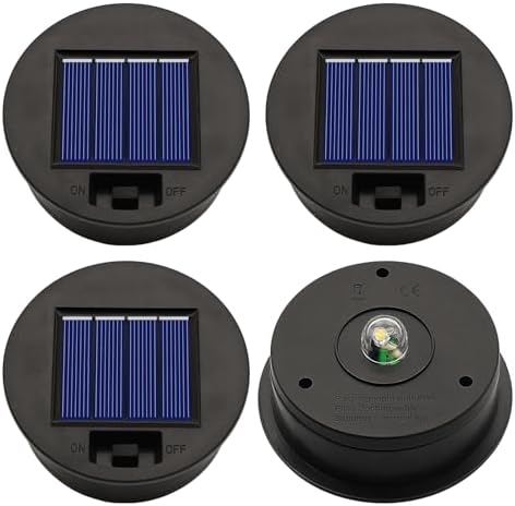 2 Pack Replacement Solar Light Tops with Flickering Flame,Waterproof ...
