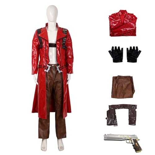 Dante Cosplay Red Trench Coat Full Set of Halloween Anime - Want It All