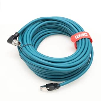 DRRI Right Angle M12 X-Coded 8 Pole to RJ45 Industrial Ethernet Cat 7e ...