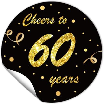Amazon.com: REWIDPARTY 1.5 Inch Round 60th Birthday Stickers（80 Pieces ...