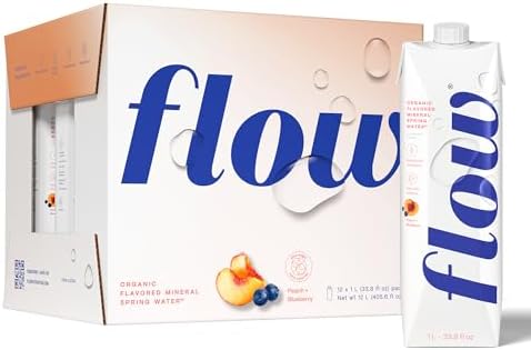 Amazon.com: Flow Mineral Spring Water, Organic Peach + Blueberry, 12 ...