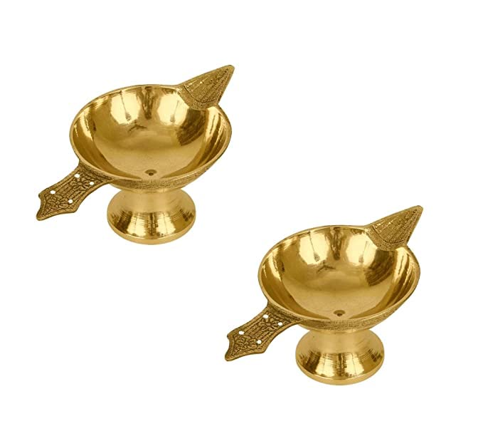 Buy Shri Shyama Small Brass/peetal Diya for worship Home Temple/mandir ...