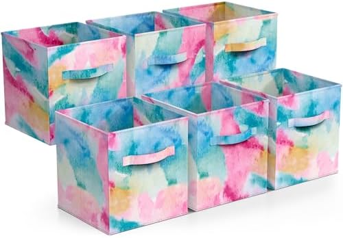 Amazon.com: Sorbus Fabric Storage Cubes - 6 Foldable Tie Dye Storage ...