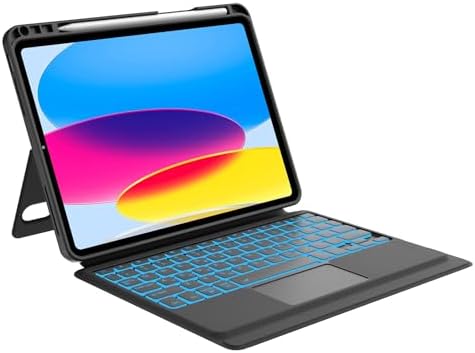 Amazon.com: KVAGO for iPad 10th Generation Case with Keyboard - 7 Colors Backlit Wireless ...