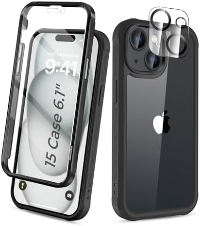 Amazon.com: for iPhone 15 Case, with Built in Screen Protector Heavy ...