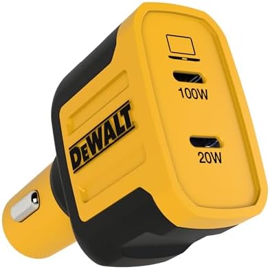Amazon.com: DEWALT Heavy Duty USB C Car Charger, 120W 2-Port PD 3.0 ...