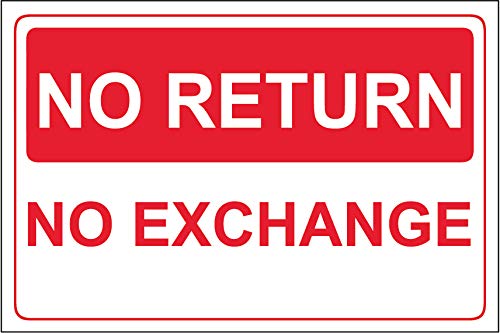 VVWV No Return No Exchange Sign Sticker for Printed Waterproof Stickers ...
