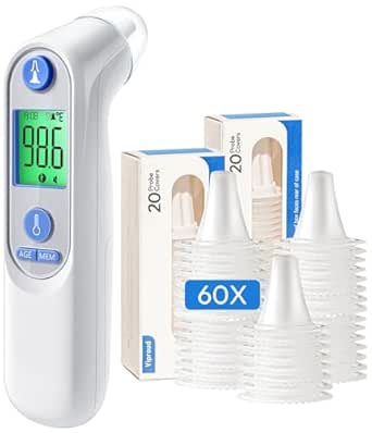 Amazon.com: Ear Thermometer for Kids, Adults and Babies + 60X Ear Thermometer Probe Covers ...