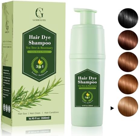 Amazon.com : GURKOOYD Tea Tree Hair Color Shampoo - Golden Brown Long ...