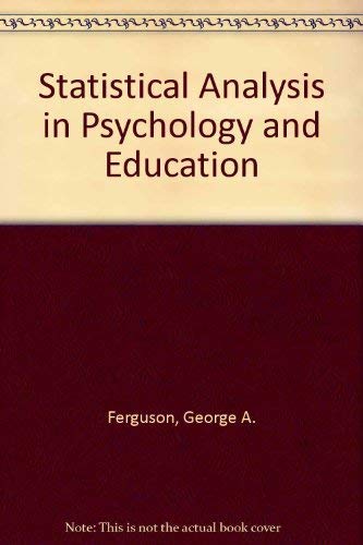 Statistical analysis in psychology & education (McGraw-Hill series in ...