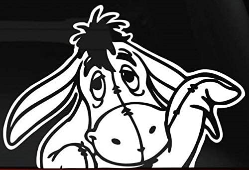 Eeyore Waving Peeking White 6" Car Truck VINYL Decal Art Wall Sticker ...