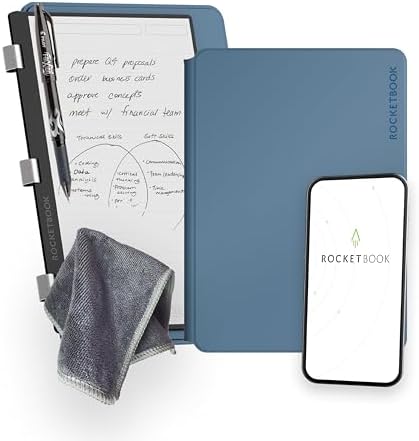 Rocketbook Pro 2.0 Smart Notebook|Steel Blue|Scannable with 20 Sheet ...