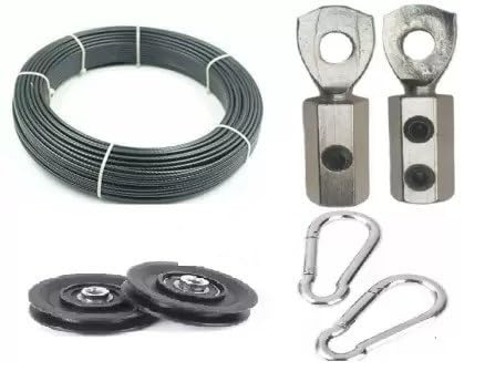 Maxx Power Heavy Gym Wire 5 mtr+ 2 pcs S Lock + Pulley 2pcs+ 2 Wire ...