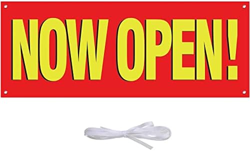 Amazon.com : Large Now Open Banner Outdoor Indoor Signs Polyester ...