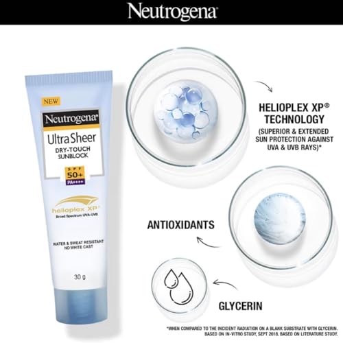 Neutrogena Ultra Sheer Sunscreen SPF 50+ | Broad Spectrum UVA /UVB ...