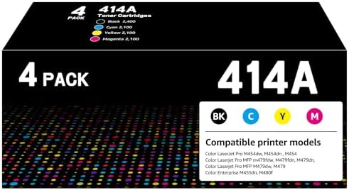 Amazon.com: 414a Toner cartridges 4 Pack - Replacement for HP 414A 414X ...