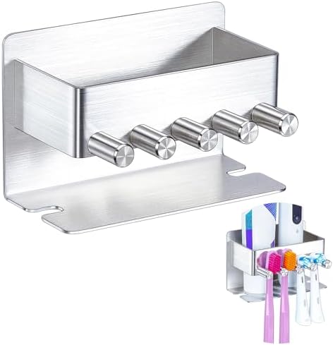 YAYINLI Toothbrush Holder Wall Mounted Non Screw, Electric Toothbrush ...