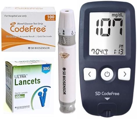SD Codefree Blood Glucose Monitoring Machine |100 Codefree Strips|100 ...