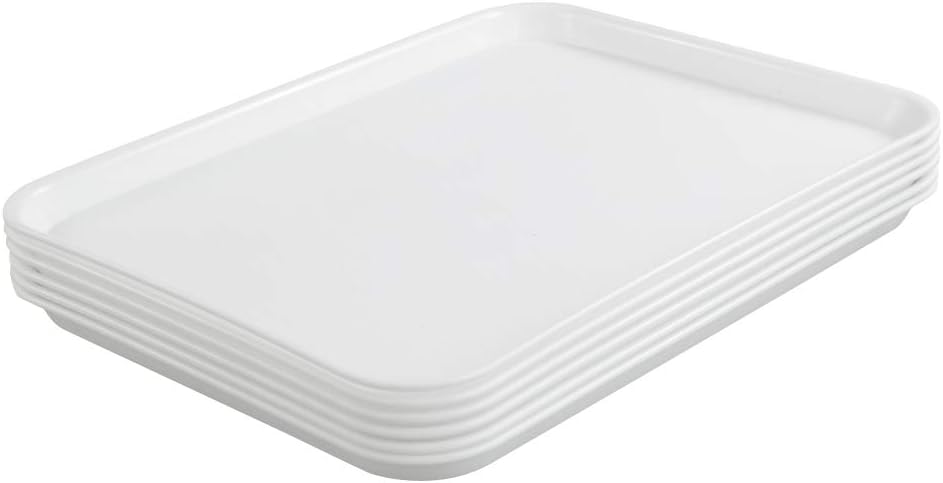 Amazon.com | DynkoNA Fast Food Trays, Plastic Serving Tray, White, Set ...
